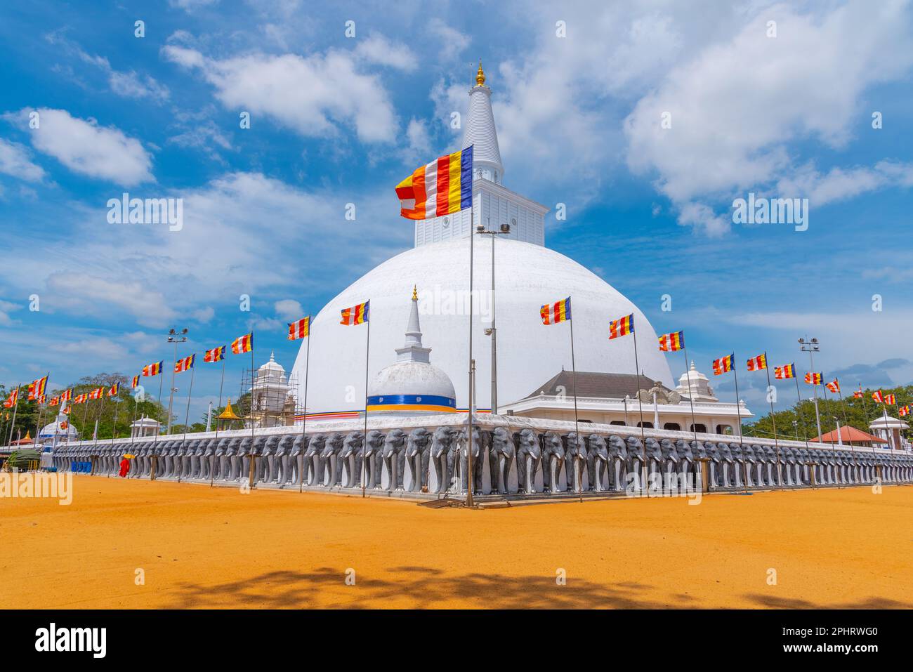 Ruwanweli Maha Seya stupa built in Anuradhapura, Sri Lanka Stock Photo ...