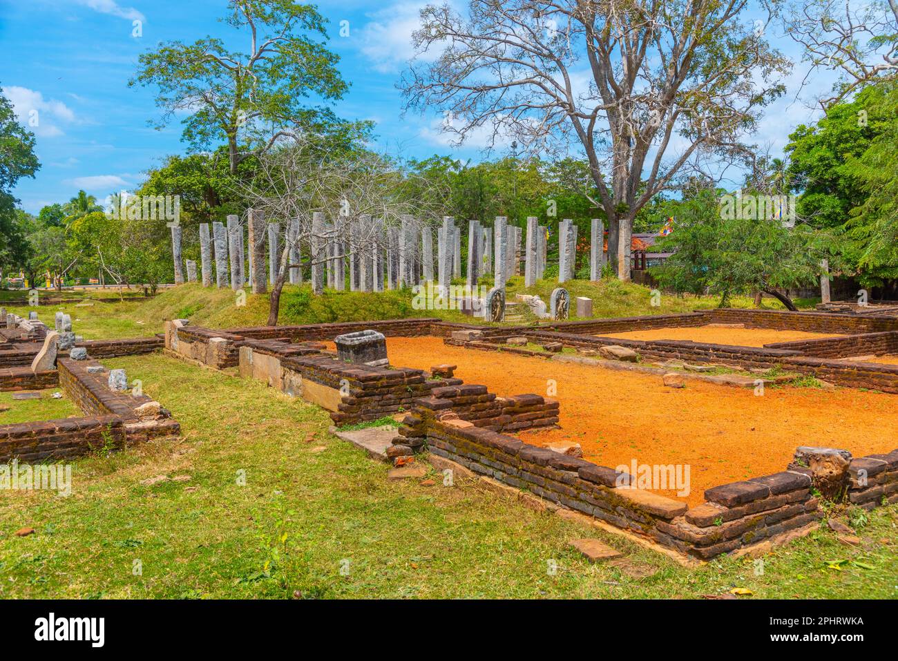 Ruins of royal palace at the ancient Anuradhapura in Sri Lanka Stock ...