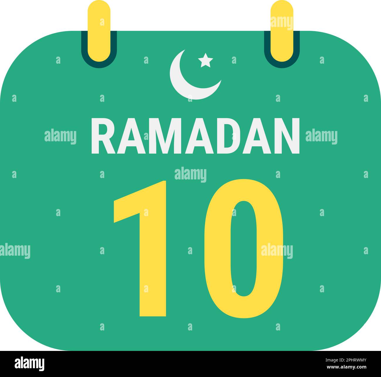 10th Ramadan Celebrate with White and Golden Crescent Moons. and ...
