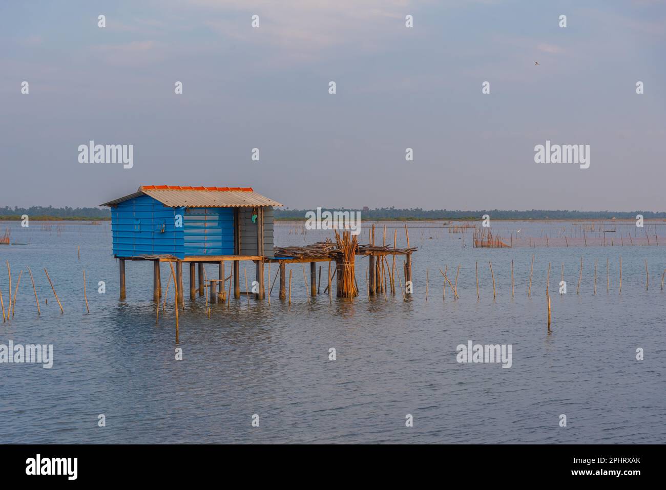 Fishing infrastructure at the shallow lagoons near Jaffna, Sri Lanka ...