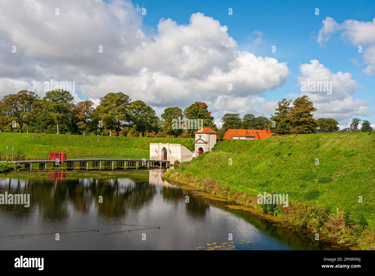 Copenhagen, Denmark - September 13, 2010: Wide green landscape under ...