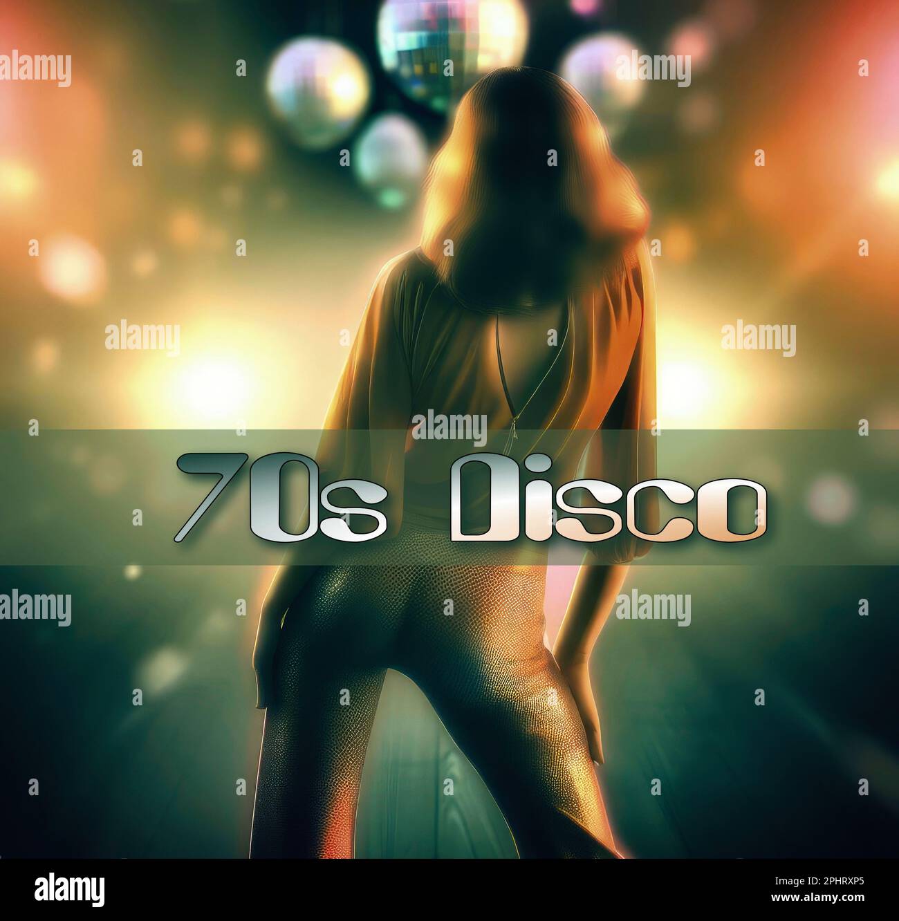 70s Disco - a woman from the back dancing in the typical atmosphere of a 70s disco Stock Photo ...