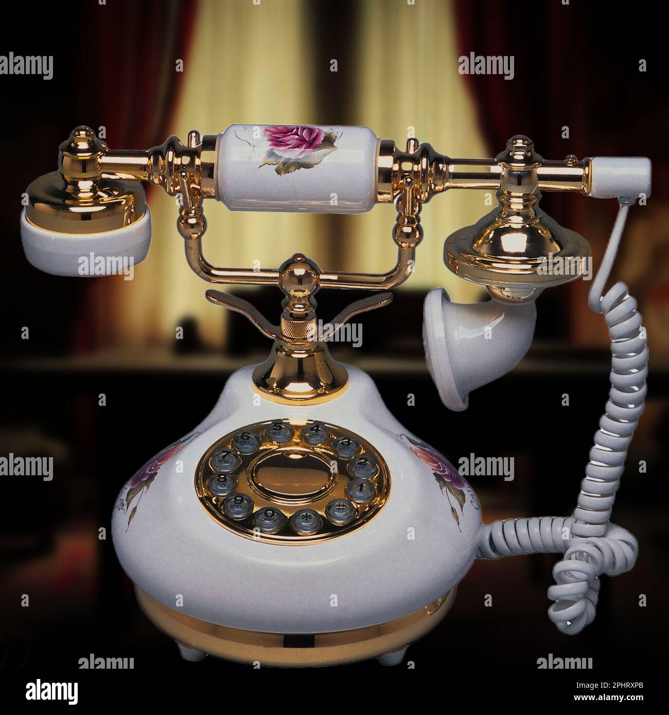A beautiful and rare vintage ceramic telephone Stock Photo - Alamy