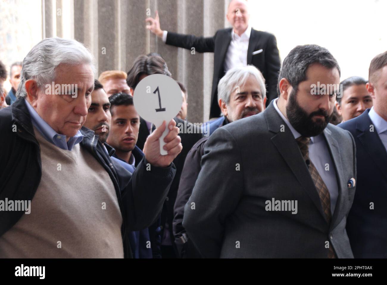 New York, USA. 22nd Mar, 2023. Jacob Garlick (1) and Jeff Gural (r) at ...