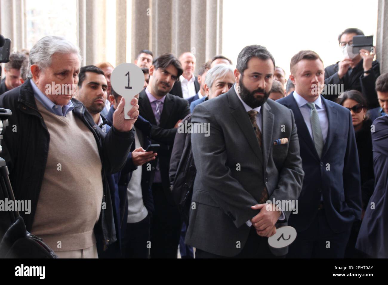 New York, USA. 22nd Mar, 2023. Jacob Garlick (1) and Jeff Gural (2) at ...