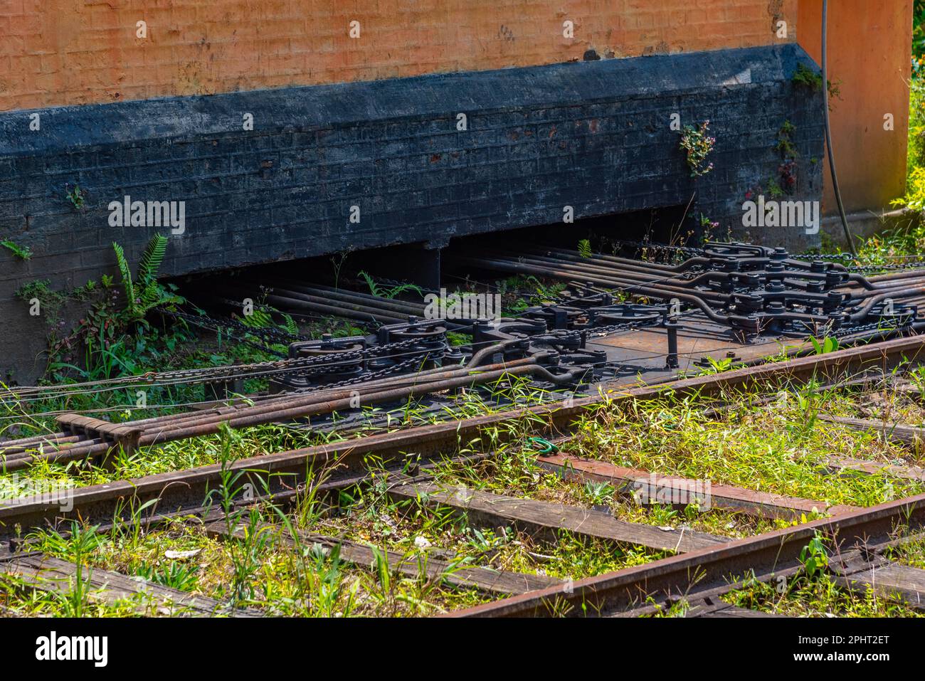 Mechanism for switching rail tracks used in Sri Lanka Stock Photo - Alamy
