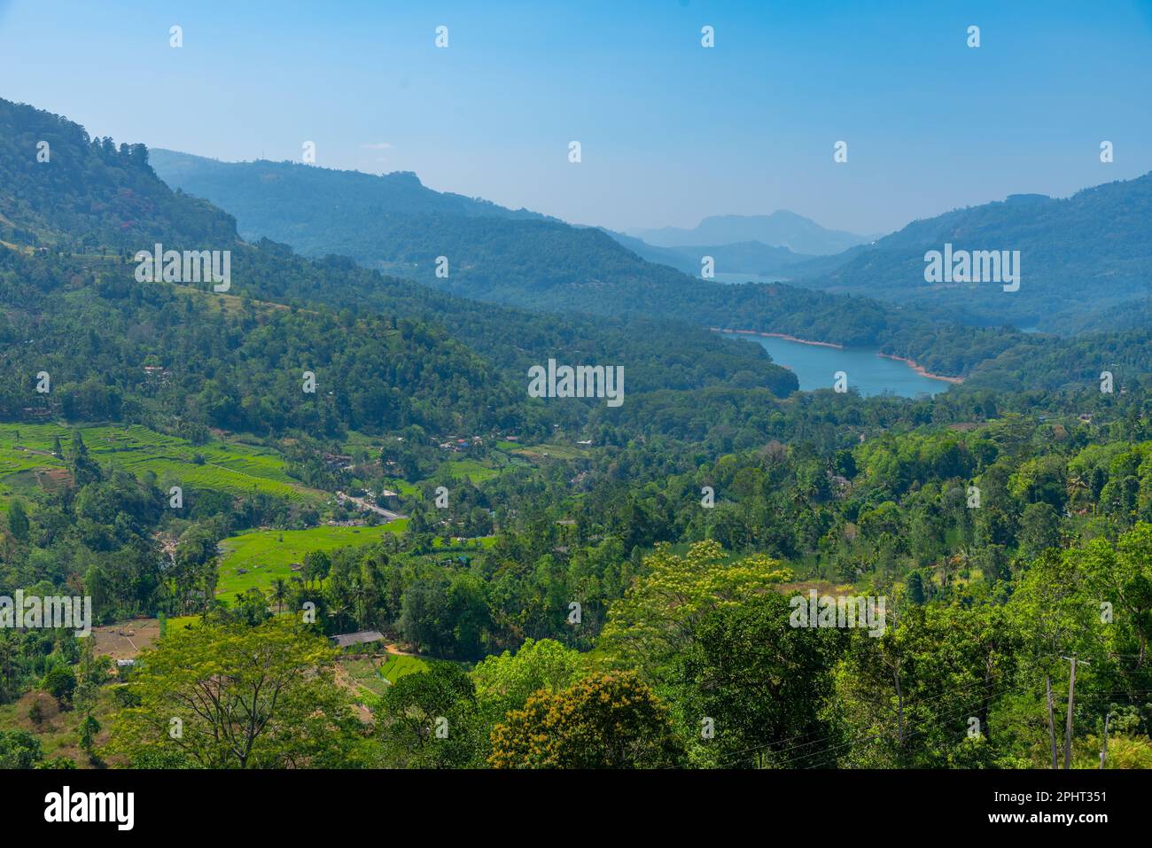 Aerial view of tea plantations near Ramboda falls at Sri Lanka Stock ...