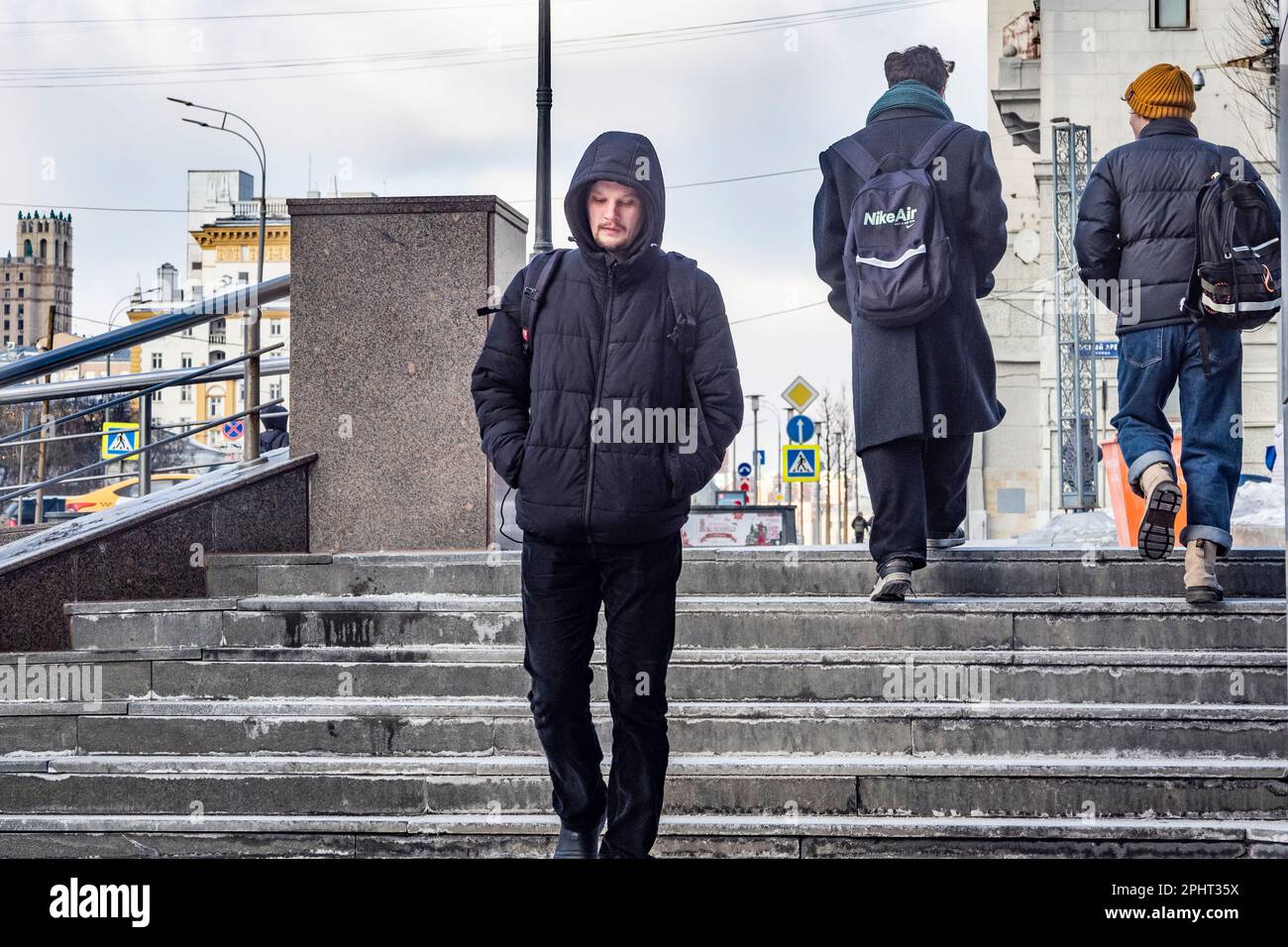 Russia, Moscow. People are seen in a city street Stock Photo - Alamy