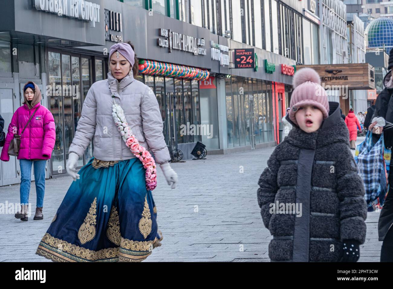 Russia, Moscow. People are seen in a city street Stock Photo - Alamy