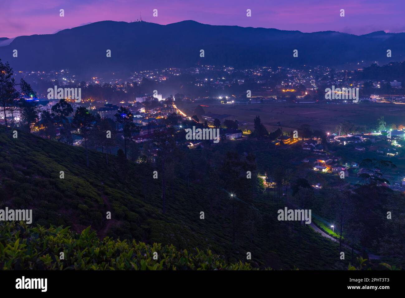 Night aerial view of Nuwara Eliya at Sri Lanka Stock Photo - Alamy