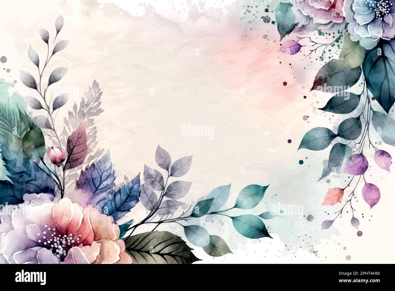 Frame Luxury wallpaper with art flower and botanical leaves Vector ...