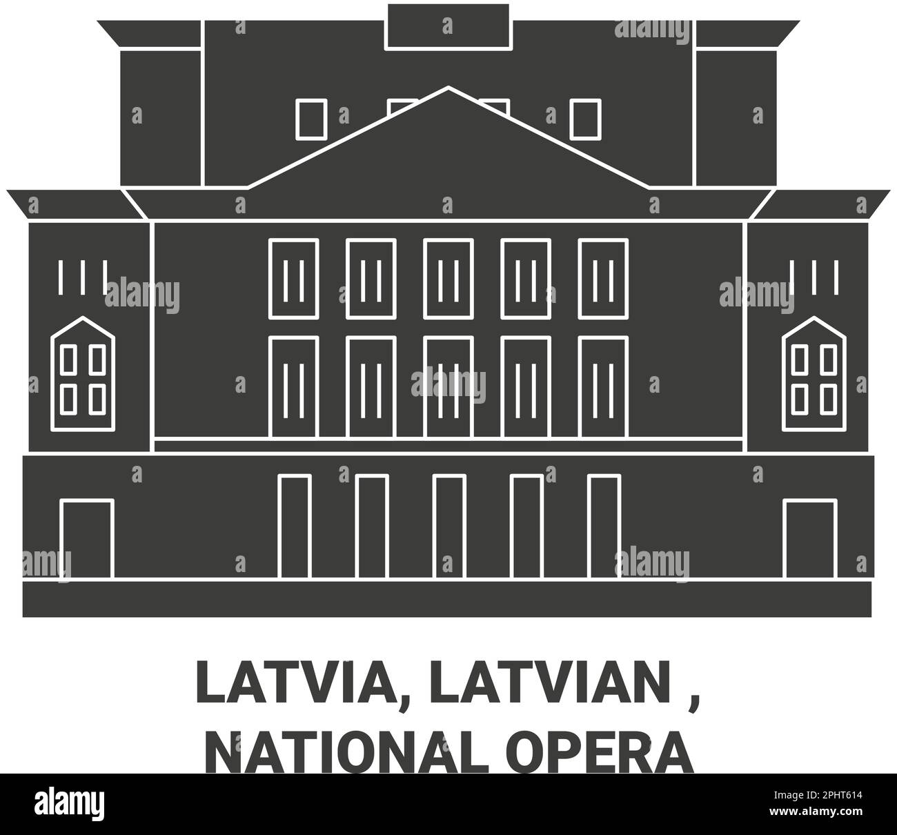Latvia, Latvian , National Opera travel landmark vector illustration Stock Vector Image & Art ...