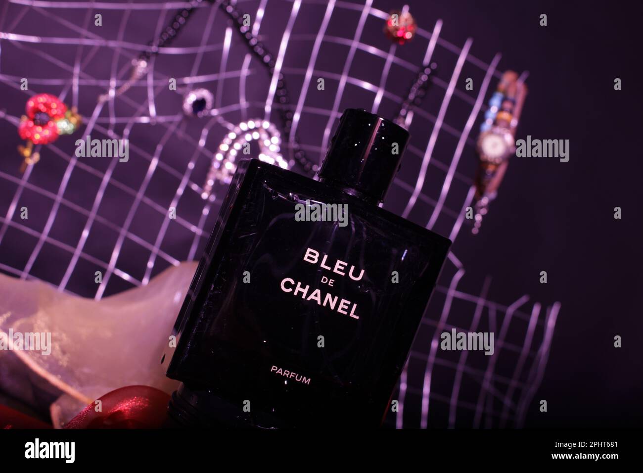 Blue De Chanel Advertising Shot Stock Photo - Alamy