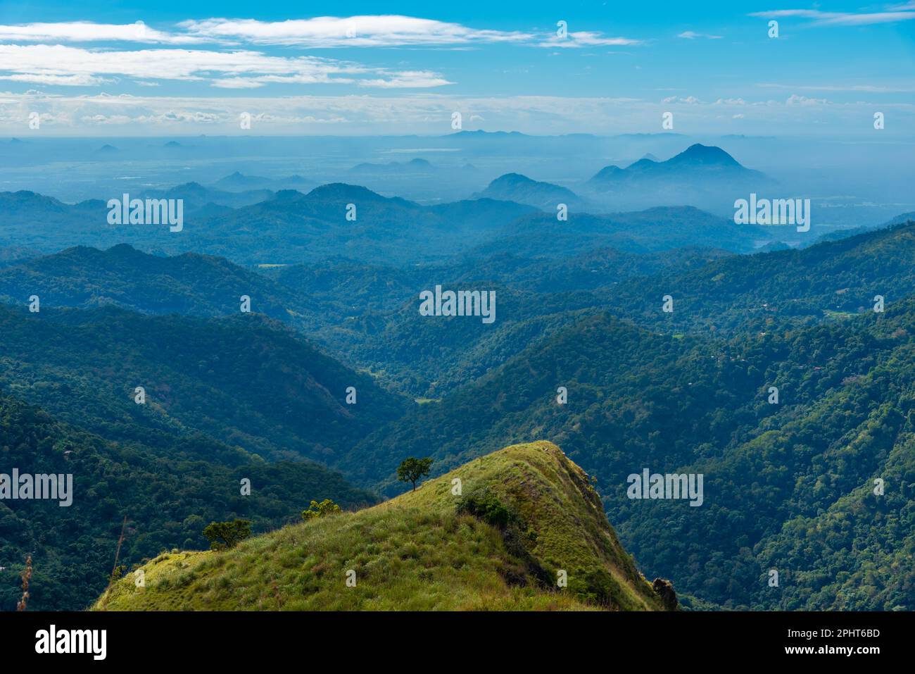 Aerial view of little adam's peak and its surrounding at Sri Lanka ...