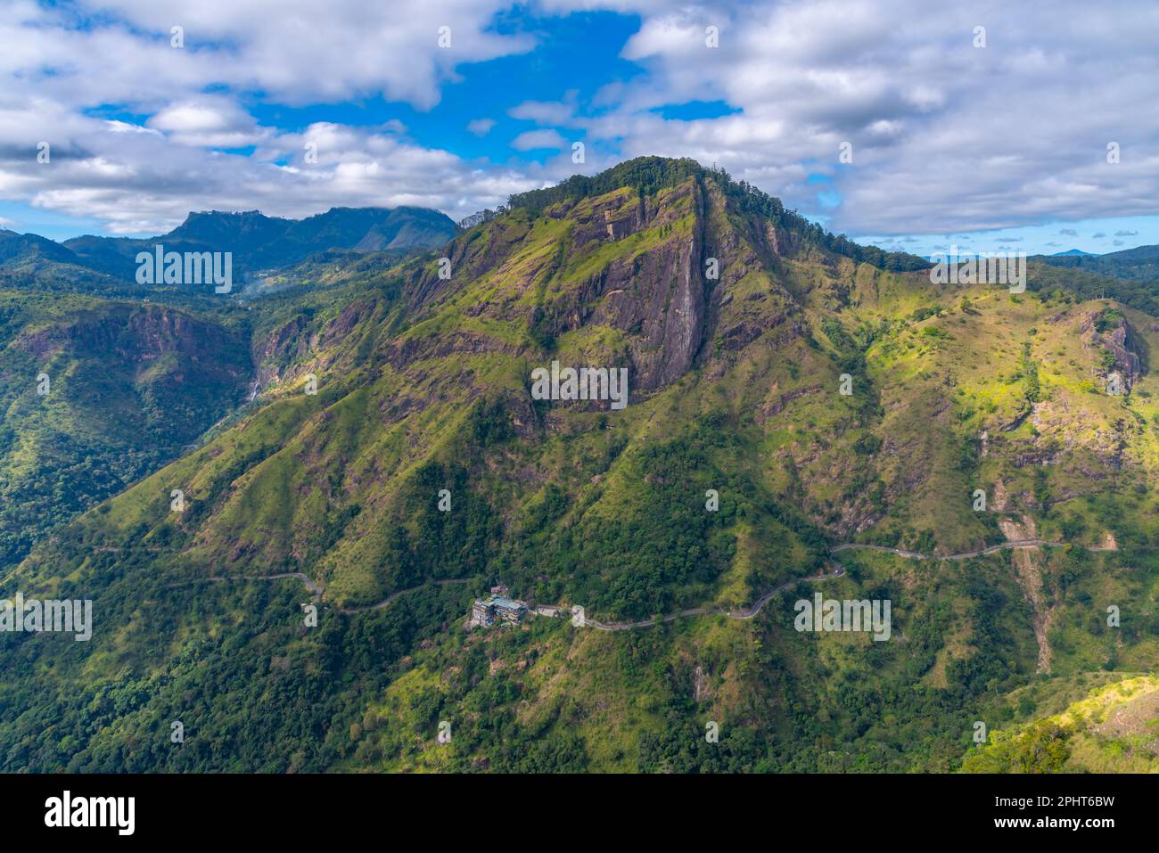 Aerial view of little adam's peak and its surrounding at Sri Lanka ...