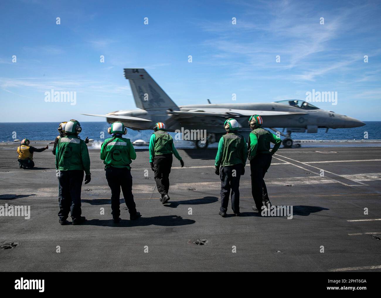230328-N-EL850-1160 TYRRHENIAN SEA (March 28, 2023) Sailors assigned to ...