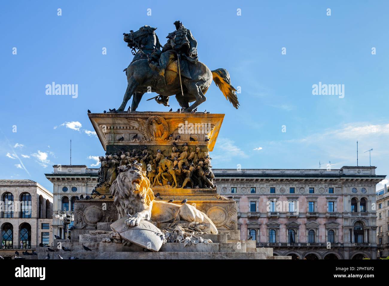 MILAN, ITALY - MARCH 2023: Statue of Vittorio Emanuele II in Piazza ...