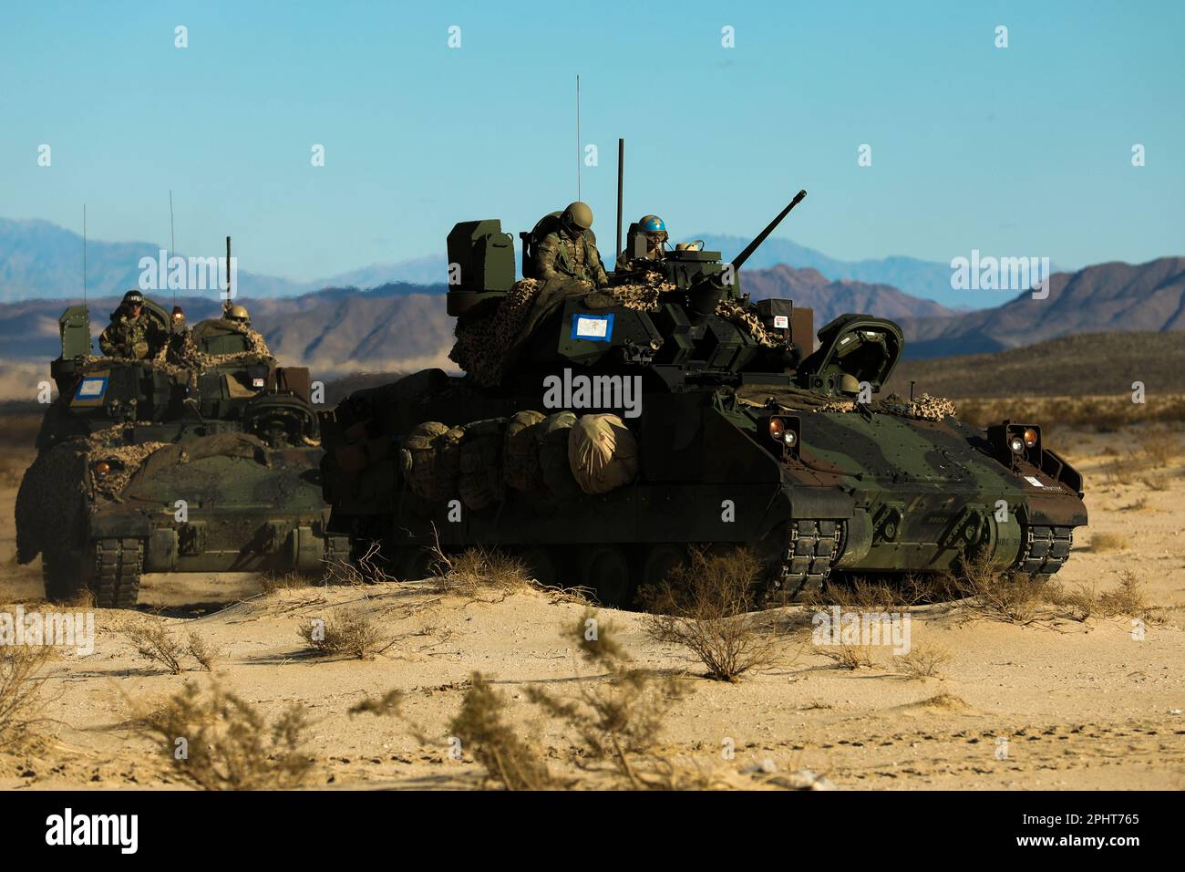 A group of modernized M2A4 Bradley Fighting Vehicles, assigned to the ...
