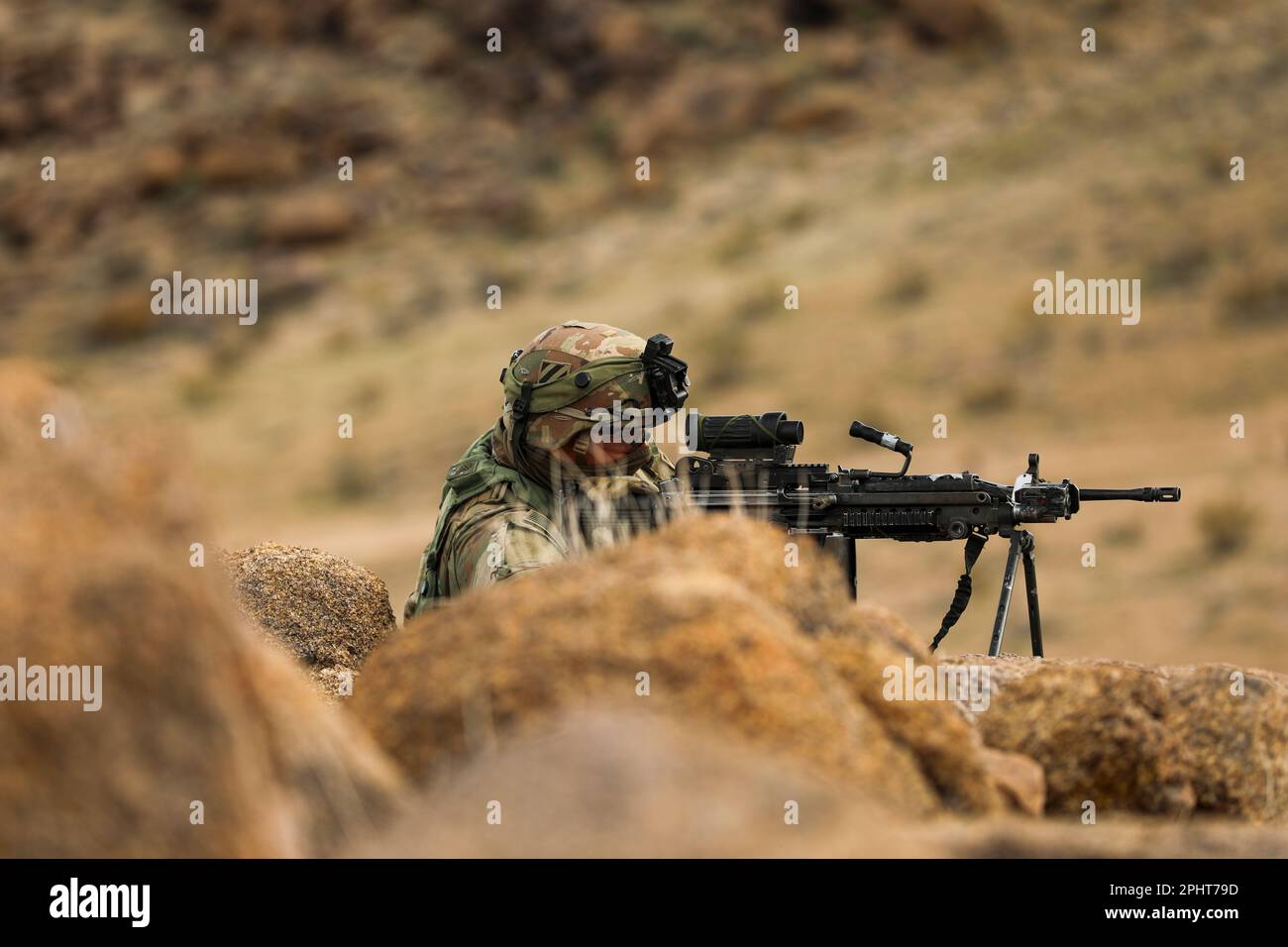 A U.S. Soldier assigned to the "Spartan Brigade," 2nd Armored Brigade ...