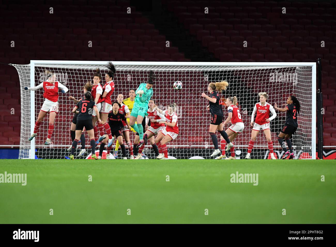 London, UK. 29th Mar, 2023. In the final minutes Bayern Munich Women ...