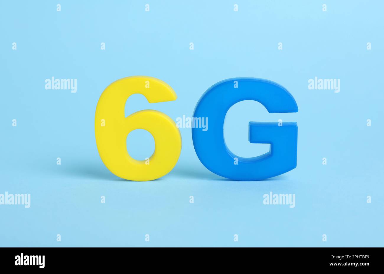 6G symbol on light blue background. Modern technologies Stock Photo - Alamy