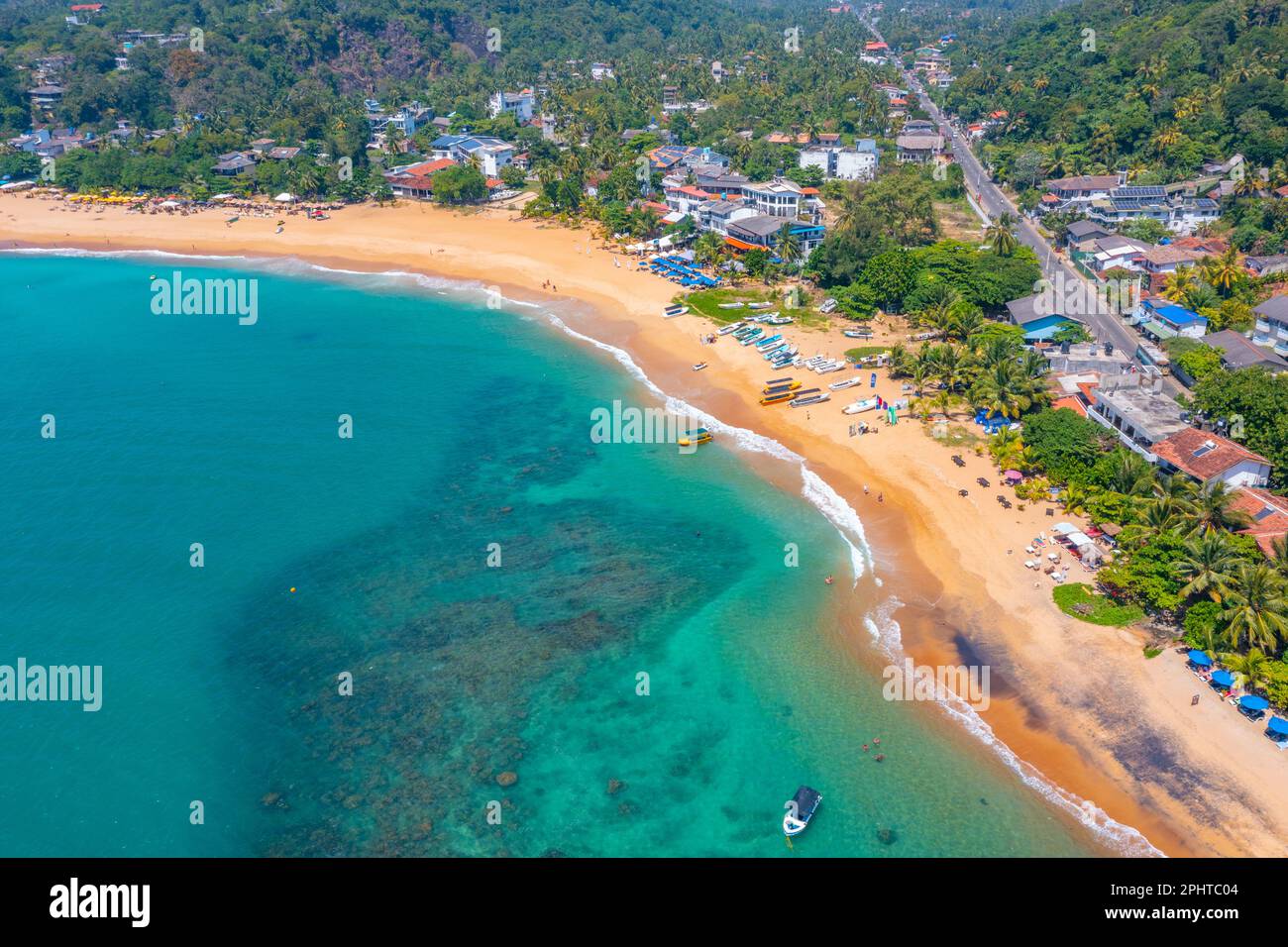 Aerial view of Unawatuna beach at Sri Lanka Stock Photo - Alamy
