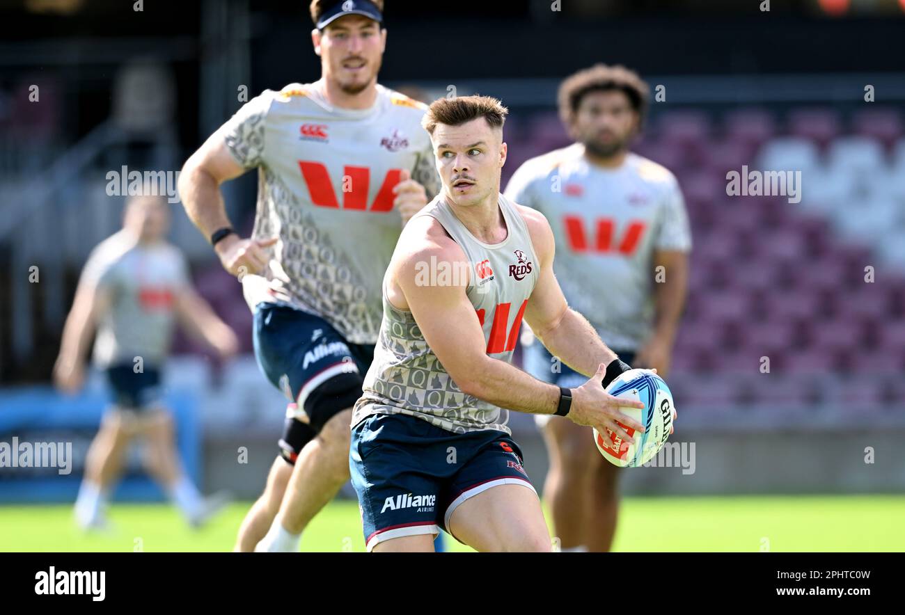 Isaac Henry in action during a Queensland Reds training session at ...