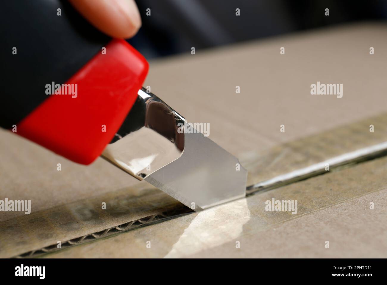 Man using cutter plastic hi-res stock photography and images - Alamy