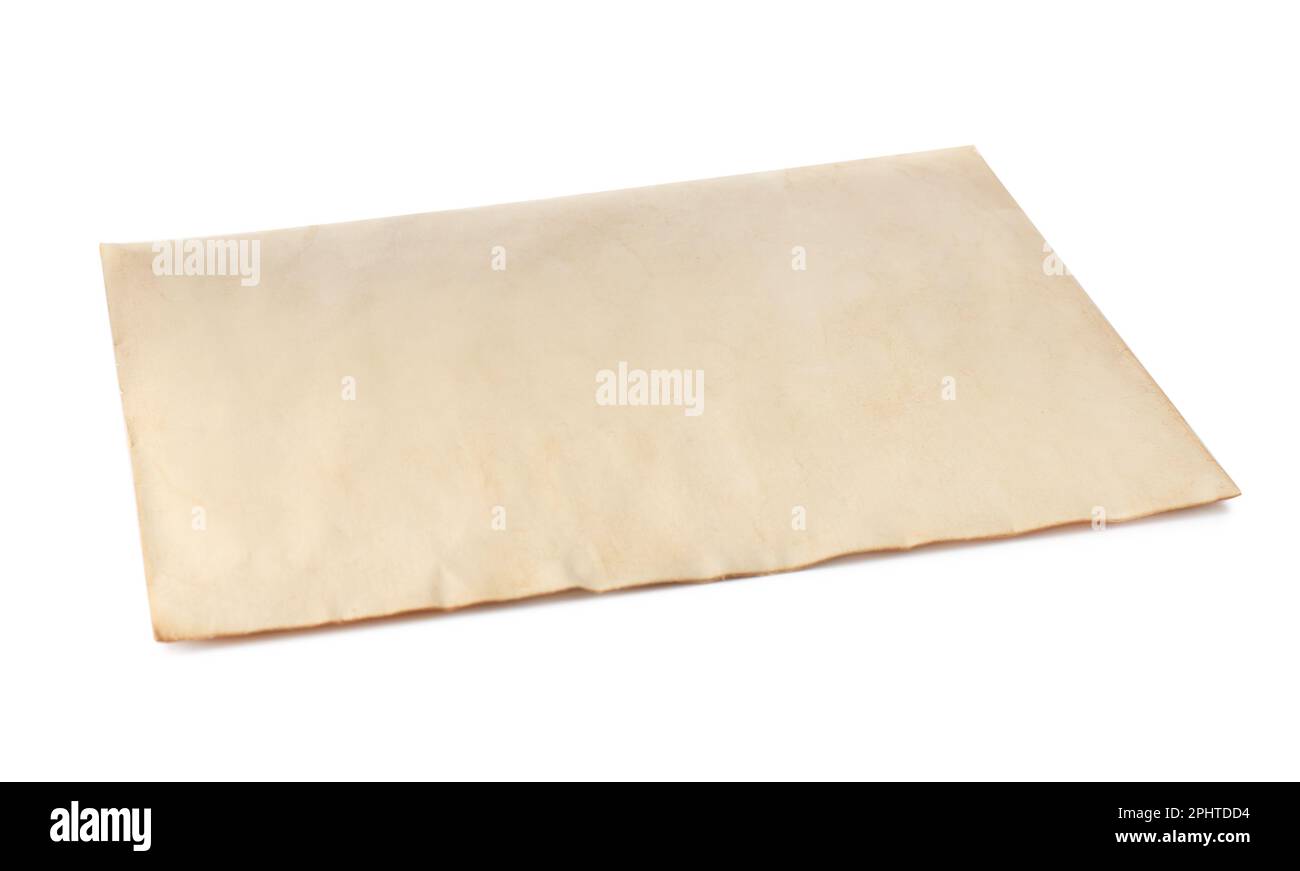 One blank old letter isolated on white Stock Photo - Alamy