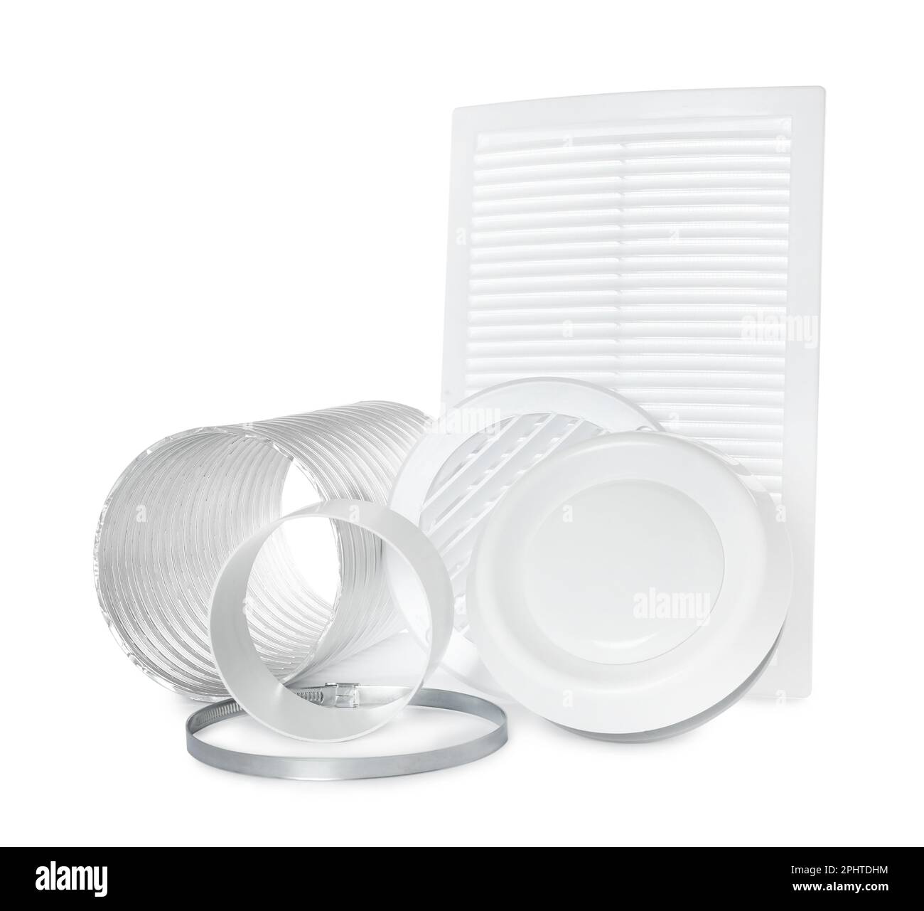 Parts of home ventilation system isolated on white Stock Photo - Alamy