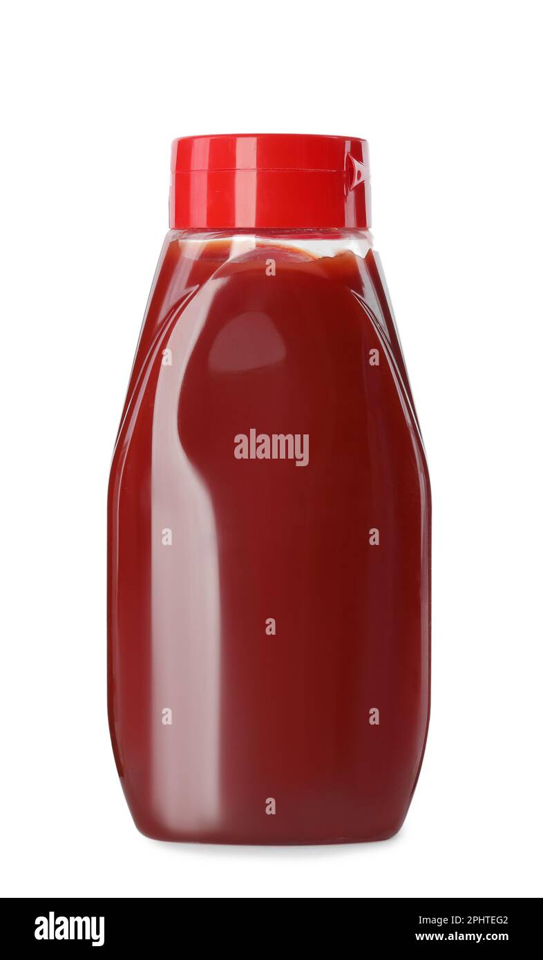 Plastic bottle of ketchup isolated on white Stock Photo - Alamy