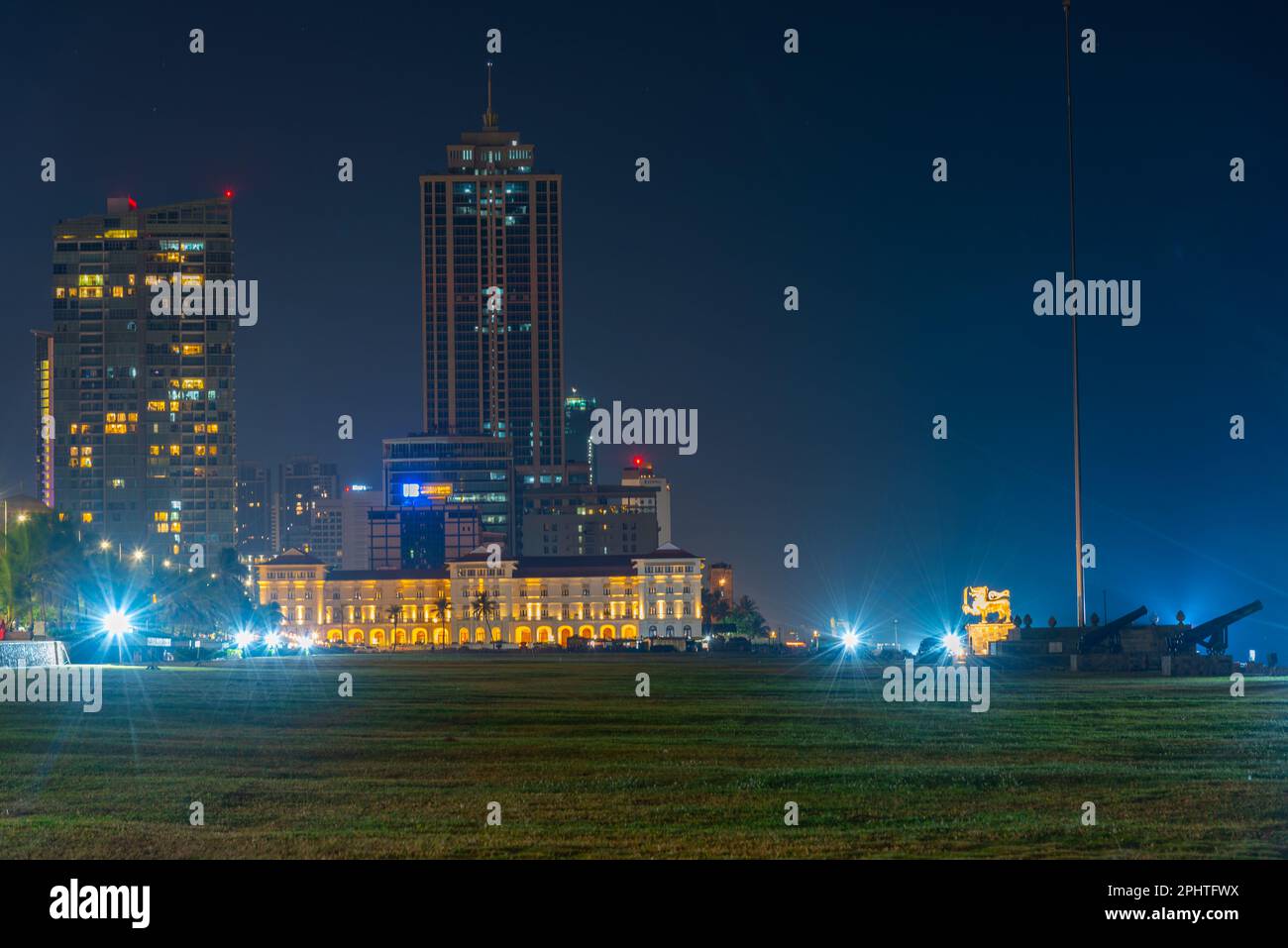 Night skyline with modern skyscrapers in Colombo, Sri Lanka Stock Photo ...