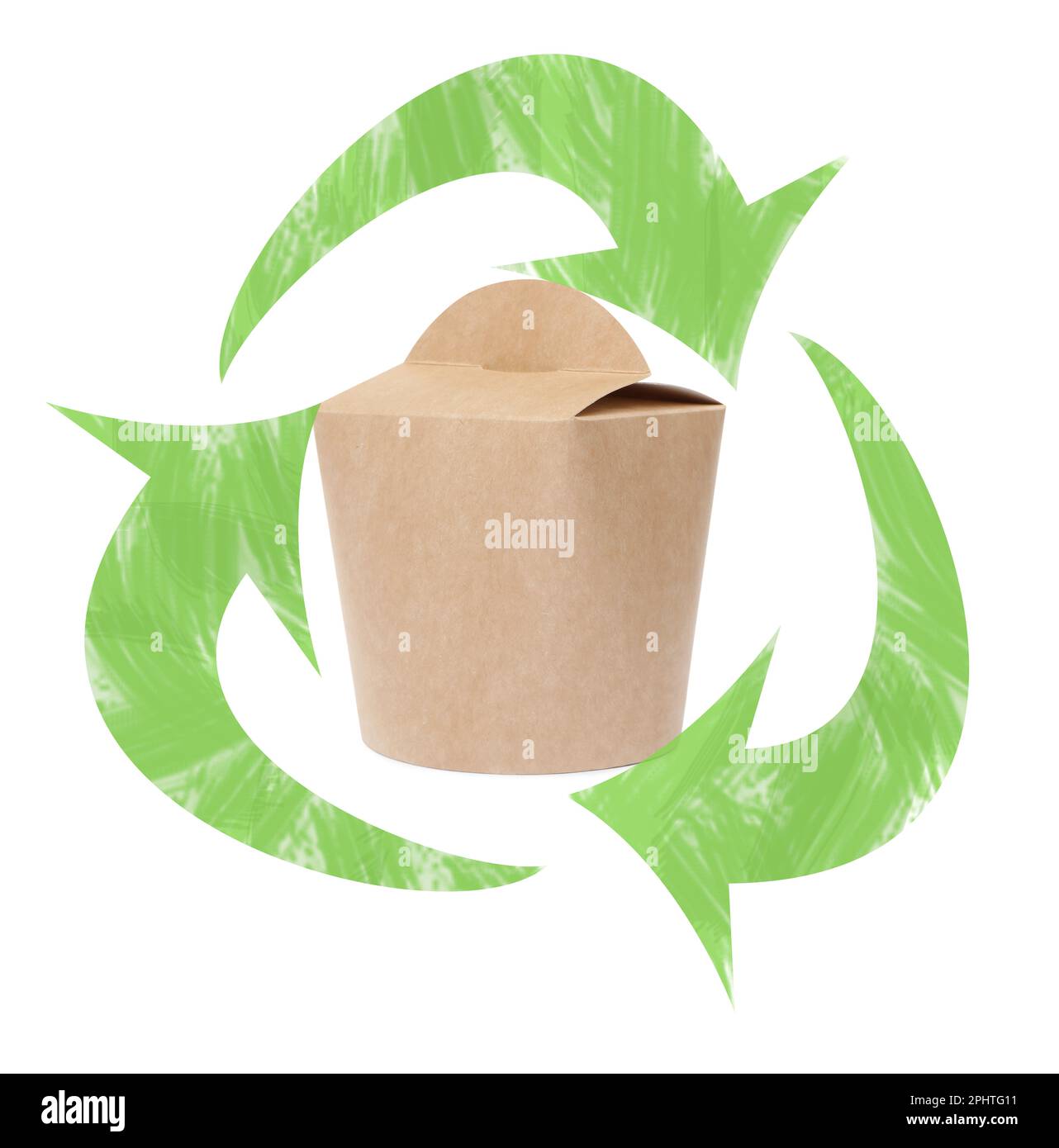 Paper box and recycling symbol on white background Stock Photo - Alamy