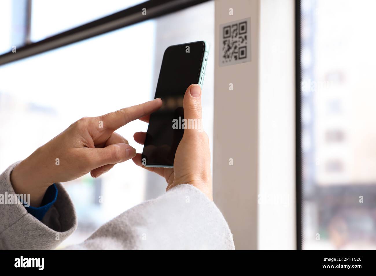 Transport transport scan scanning ticket smartphone hi-res stock ...