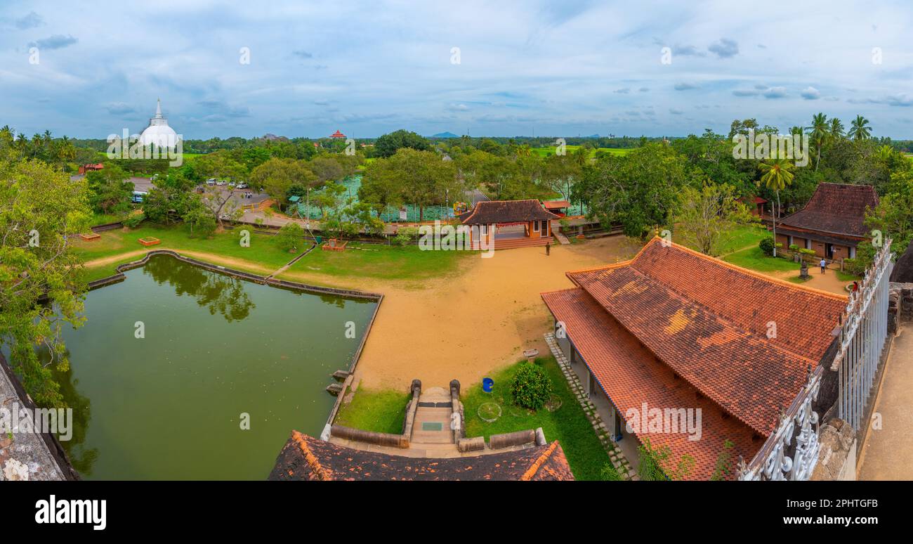 Sanda Hiru Seya stupa viewed from Isurumuniya Rajamaha Viharaya temple ...