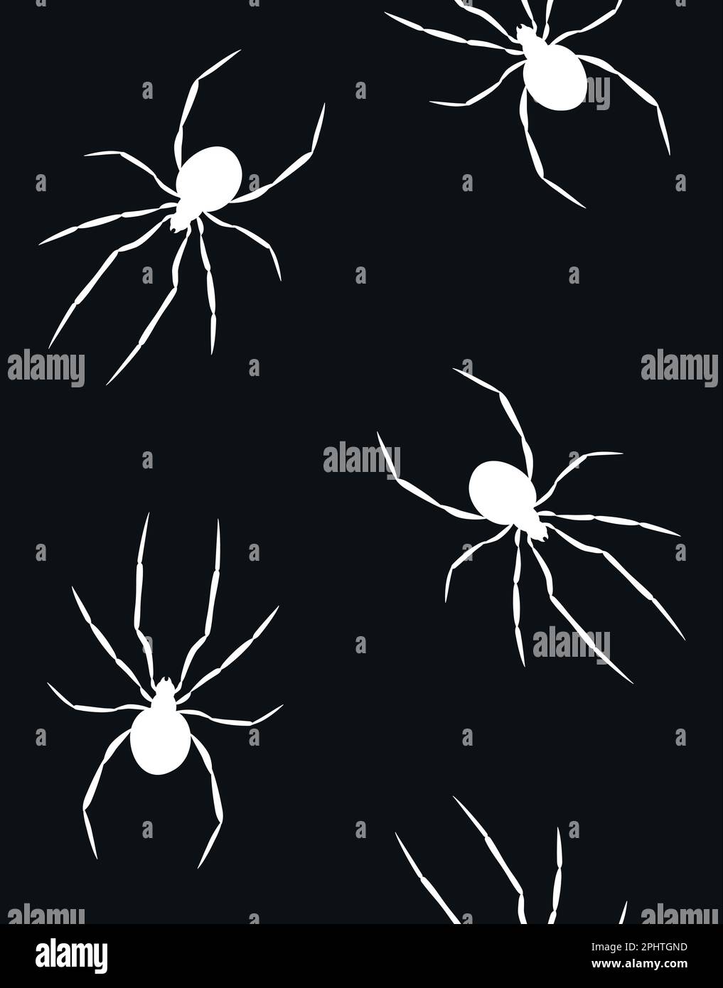 Vector seamless pattern of flat hand drawn spider silhouette isolated ...