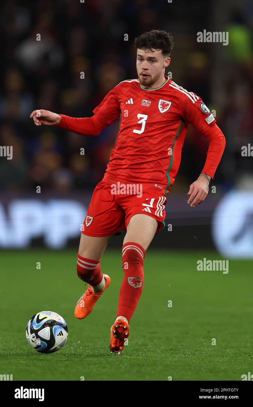 Cardiff, UK. 28th Mar, 2023. Neco Williams of Wales in action. Wales v ...