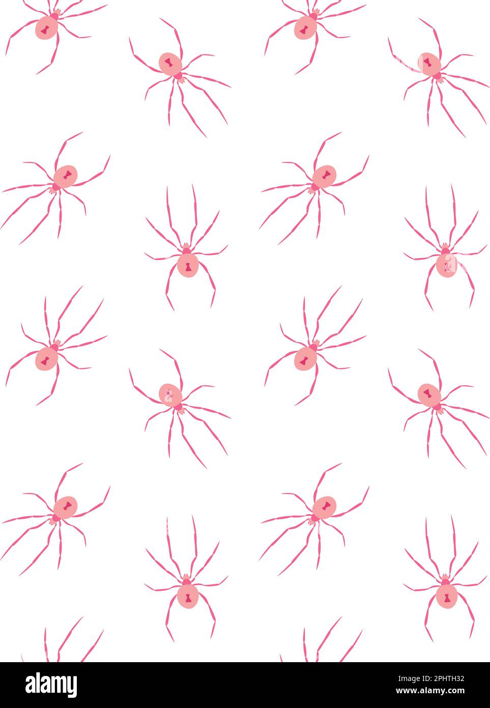 Vector seamless pattern of pink flat hand drawn spider isolated on ...