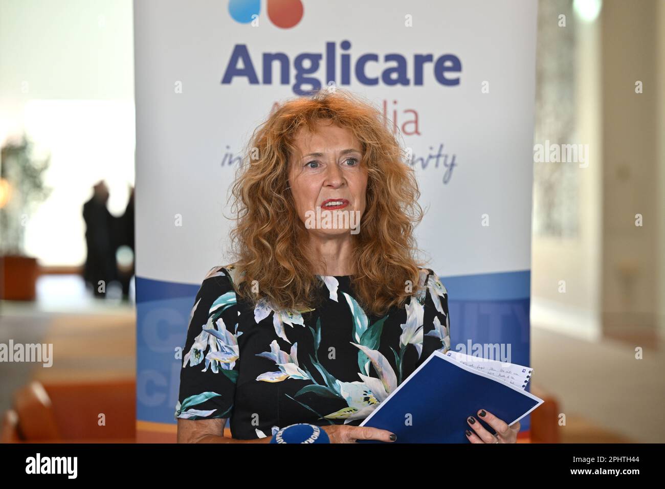 Anglicare Australia Executive Director Kasy Chambers at a press ...