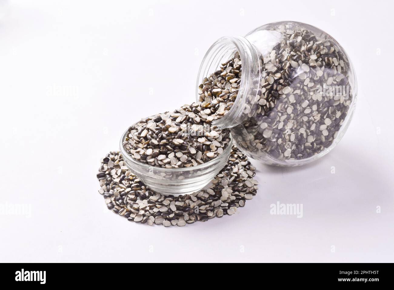 Raw black split gram isolated on white background Stock Photo - Alamy
