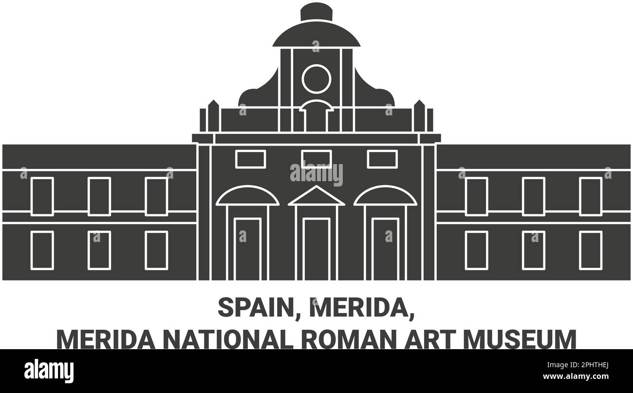 Spain, Merida, Merida National Roman Art Museum travel landmark vector ...