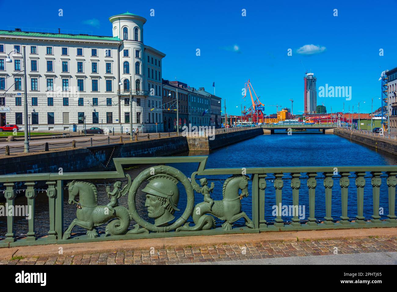 Landscape of the big harbour canal (stora hamnkanalen) in swedish city ...