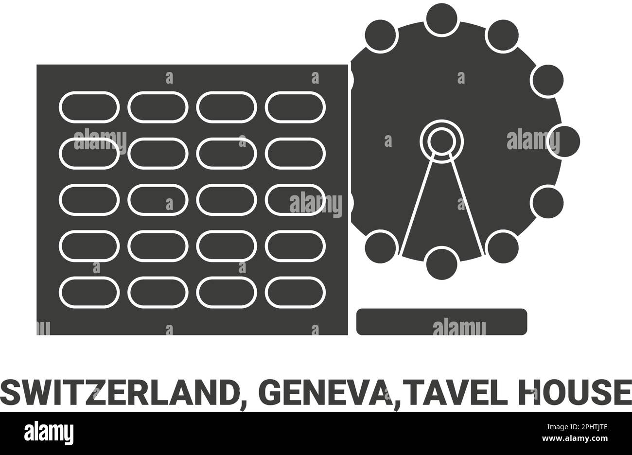 Switzerland, Geneva,Tavel House, travel landmark vector illustration ...