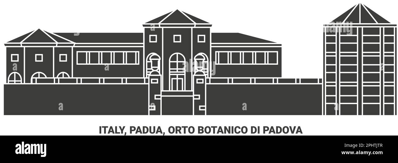 Italy, Padua, Orto Botanico Di Padova travel landmark vector ...