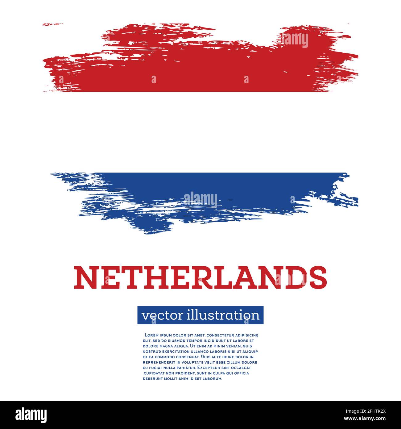 Netherlands Flag with Brush Strokes. Vector Illustration. Independence ...