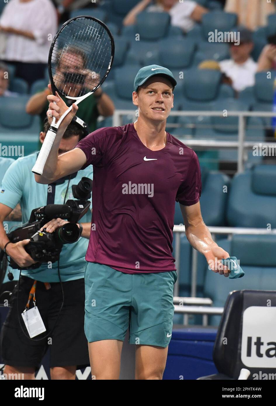 Miami Gardens FL, USA. 29th Mar, 2023. Jannik Sinner Vs Emil Ruusuvuori ...