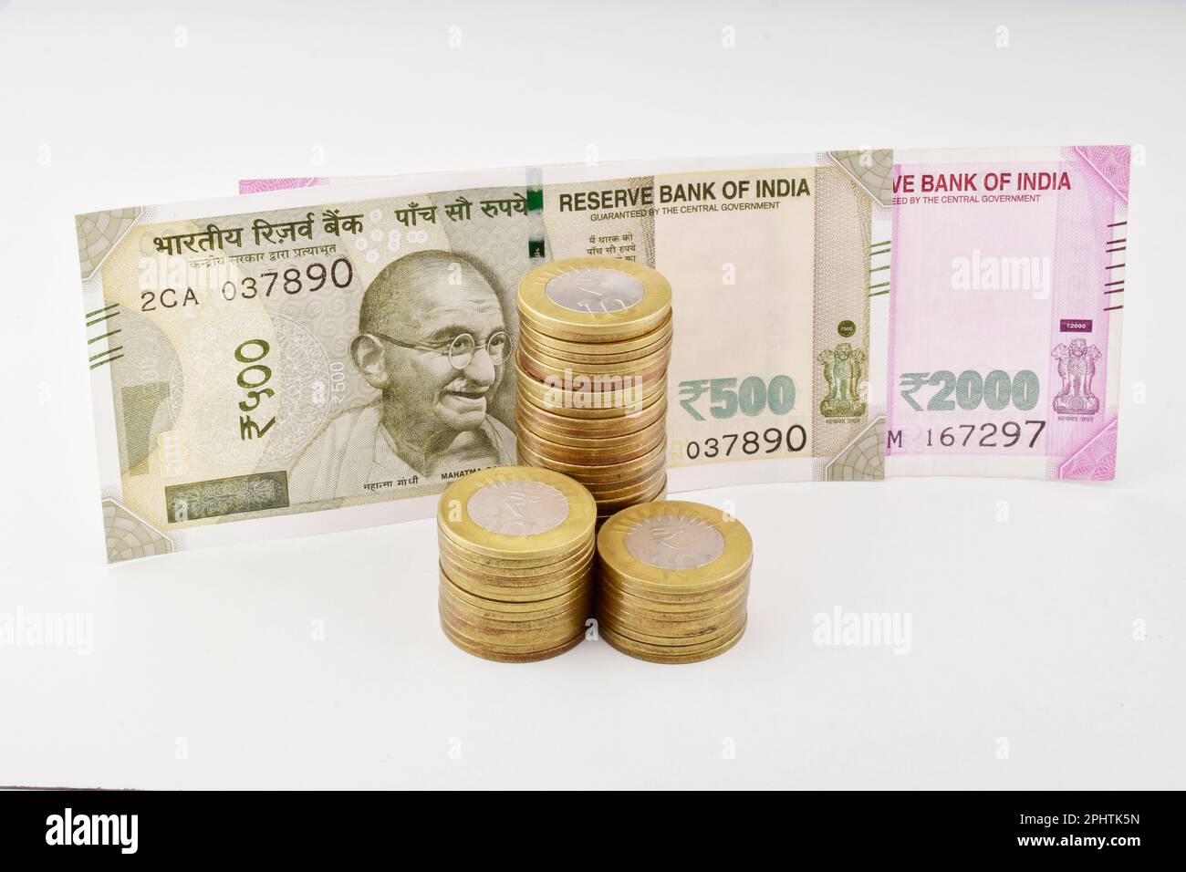 Indian rupees currency on white background Stock Photo - Alamy