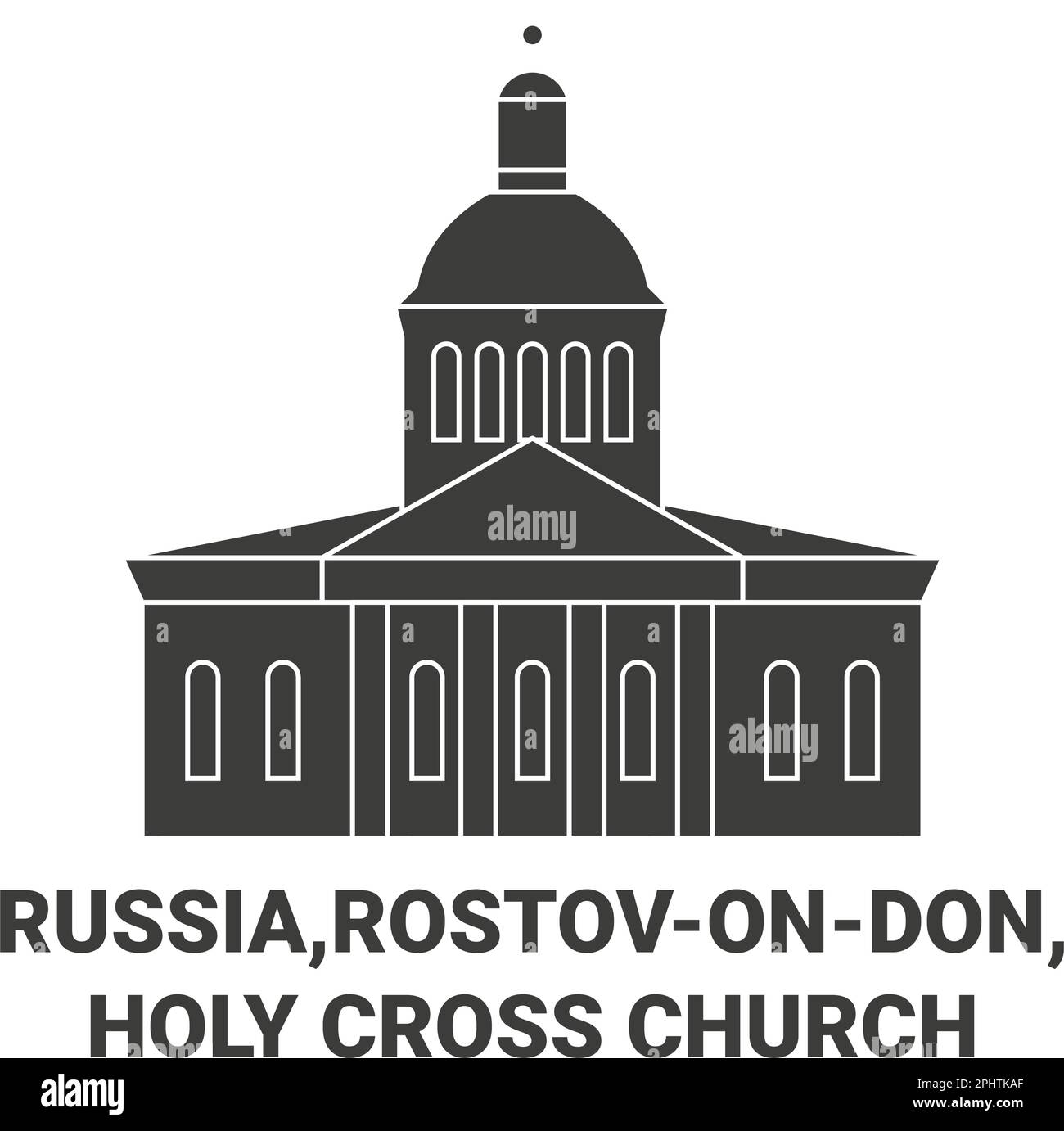 Russia,Rostovondon, Holy Cross Church travel landmark vector ...
