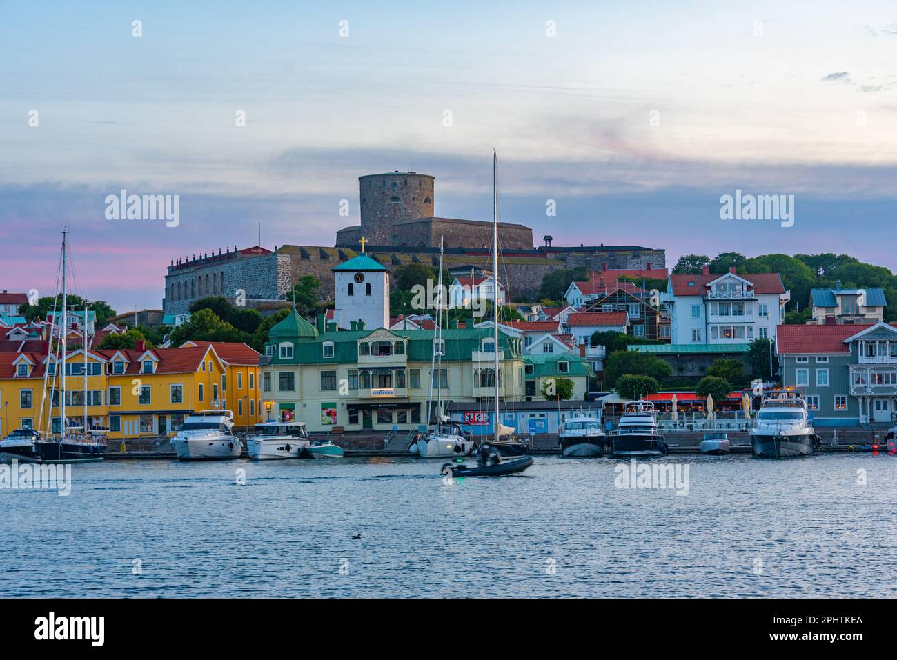 Carlsten fortress behind the marina in Swedish town Marstrand Stock ...