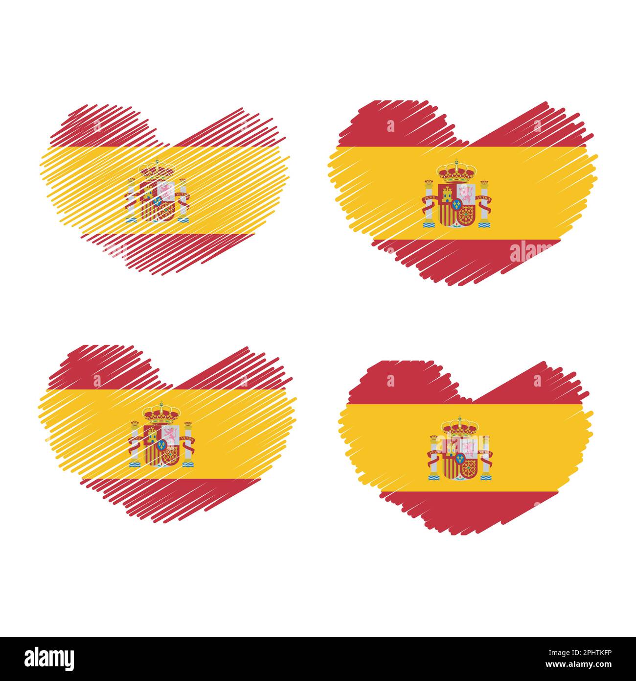 Spain flag in heart shape on white background. Vector Illustration ...